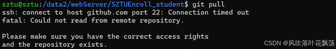 ssh: connect to host github.com port 22: Connection timed out_突然ssh: connect to host repo ...