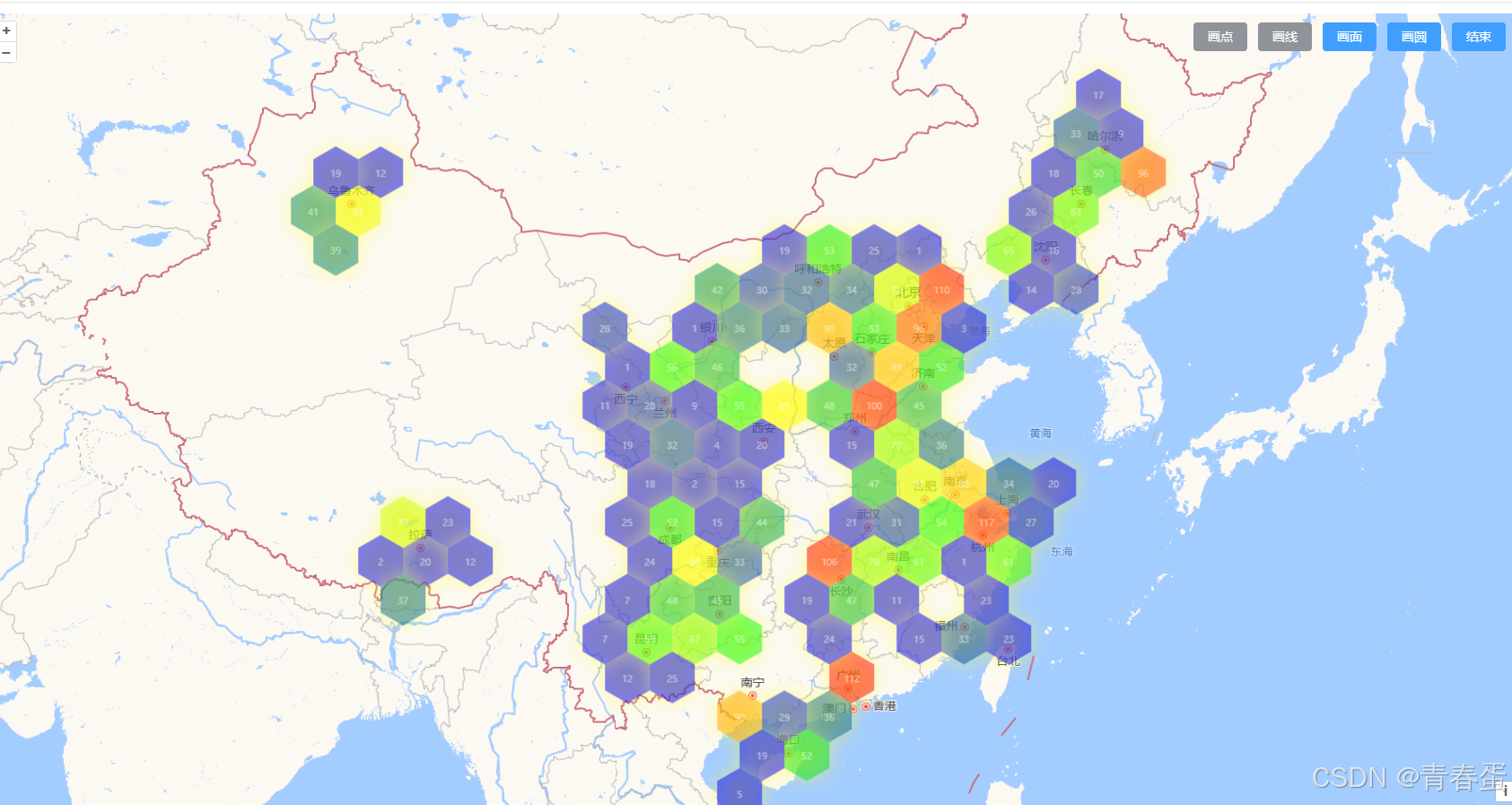 openLayer＋mapV实现蜂窝图效果_openlayers蜂巢图-CSDN博客