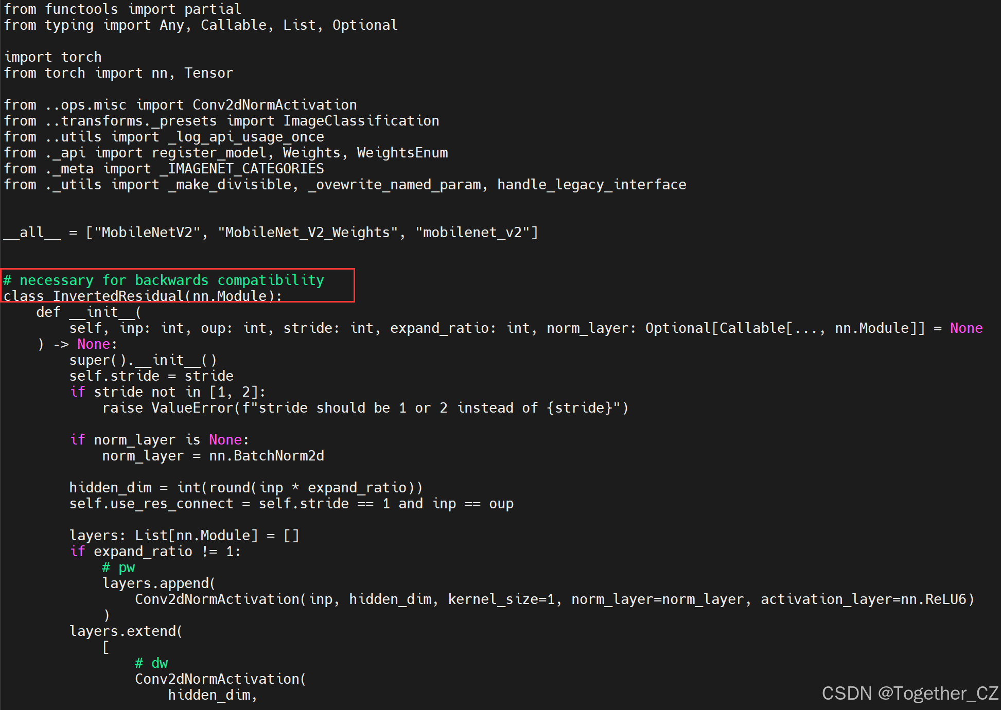 ImportError: cannot import name ‘InvertedResidual‘ from ‘torchvision.models 报错问题解决_cannot import ...