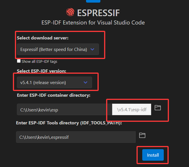 VScode插件一键安装ESP-IDF（新手推荐，Windows/Linux）_vscode esp-idf: esp-idf terminal在哪-CSDN博客
