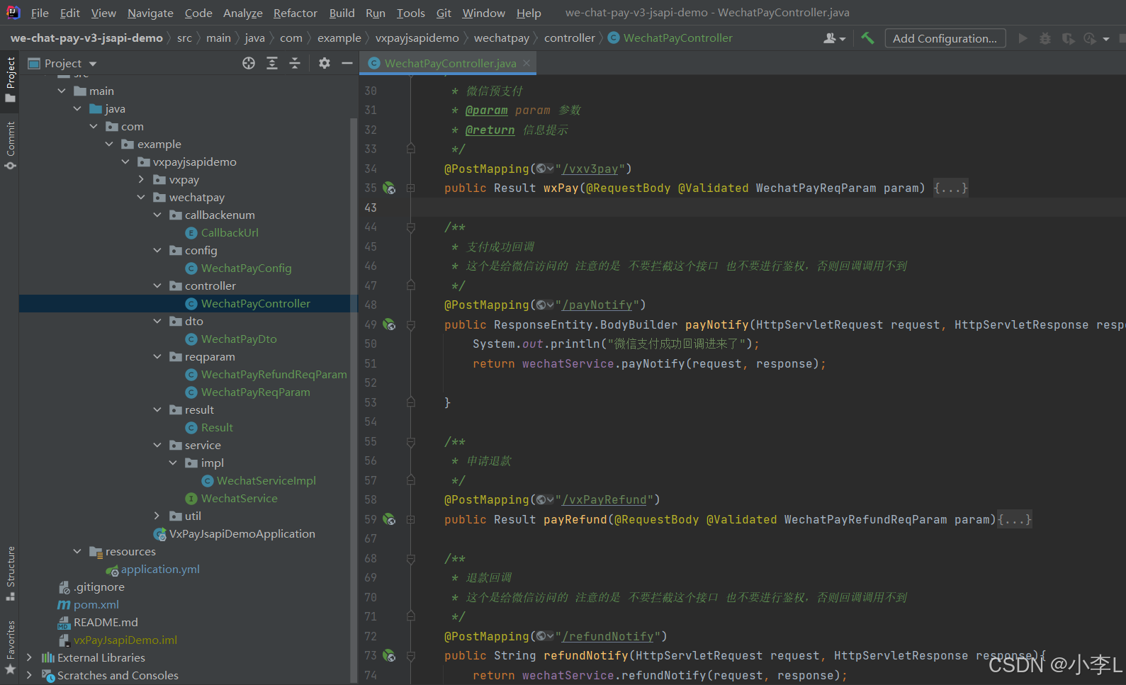 SpringBoot整合微信小程序接入微信支付v3，jsapi支付、退款 公钥验签教程，含支付和退款Demo。_微信jsaip支付 回调 ...