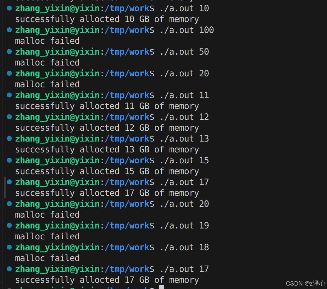 实验：在个人主机上分配大内存_linux malloc 分配大块内存失败-CSDN博客