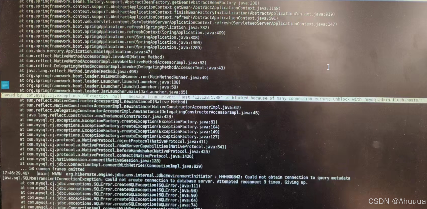Host ‘xxx‘ is blocked because of many connection errors； unblock with ‘mysqadmin flush-hosts‘-CSDN博客