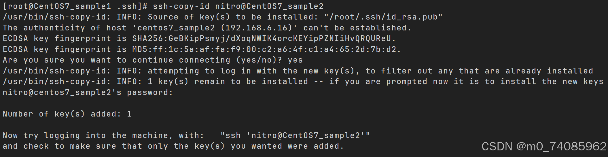 利用SSH实现两台虚拟计算机(CentOS7)相互免密登录-Linux课程作业1_利用 ssh 实现两台虚拟计算机相互免密登录-CSDN博客
