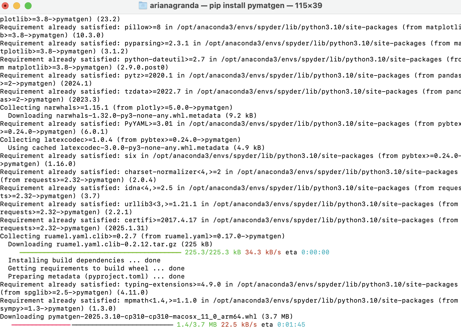 Macos 安装pymatgen No module named ‘pymatgen‘_no module named 'pymatgen-CSDN博客
