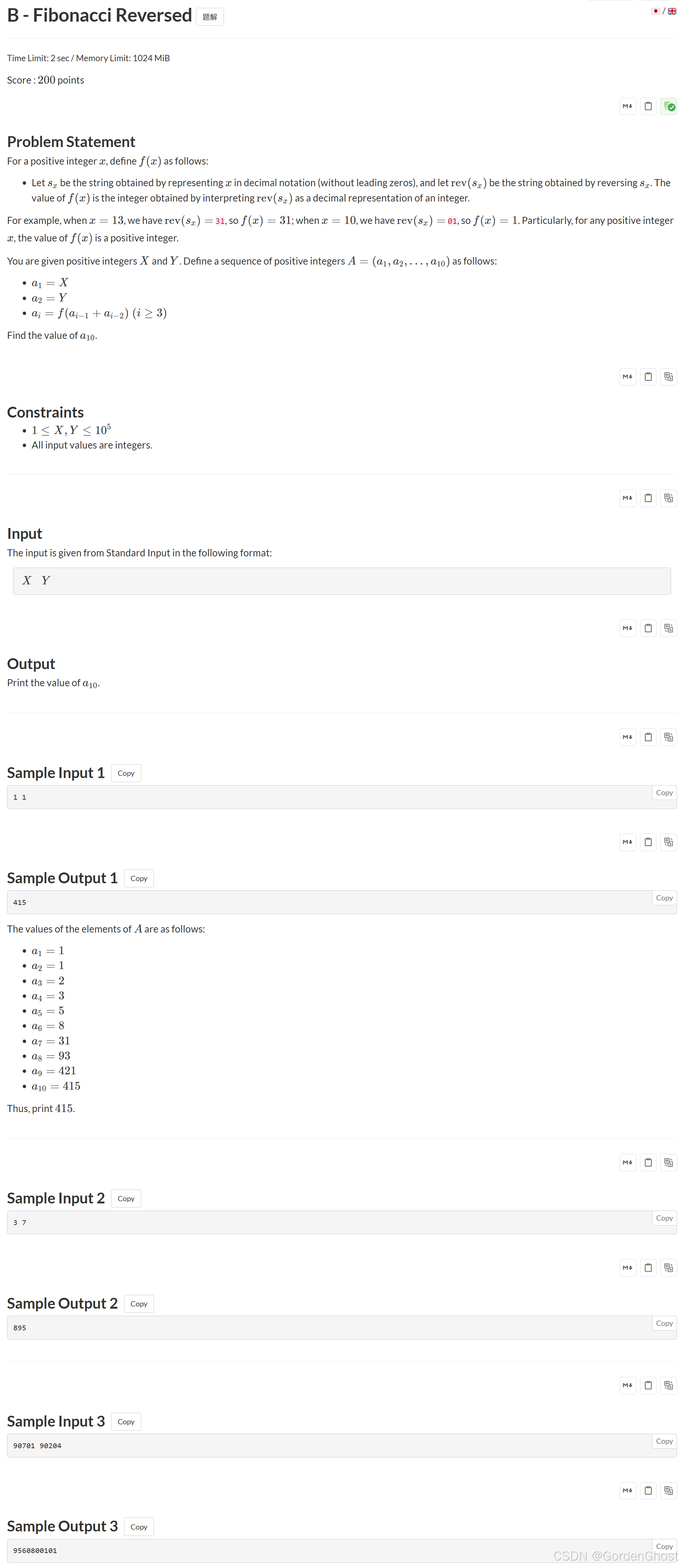 Fibonacci Reversed（ABC 421）-CSDN博客