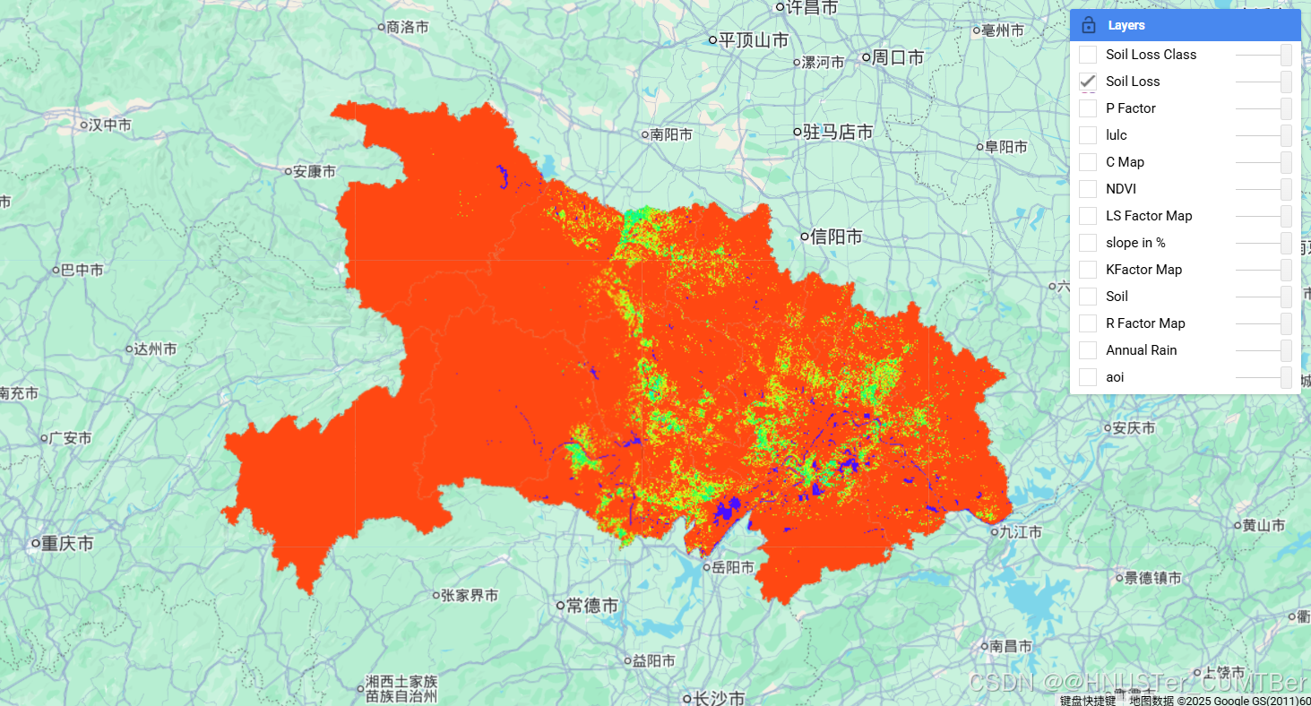 基于 GEE 利用通用土壤流失方程 Universal Soil Loss Equation（USLE）结合 CHIRPS、Sentinel ...