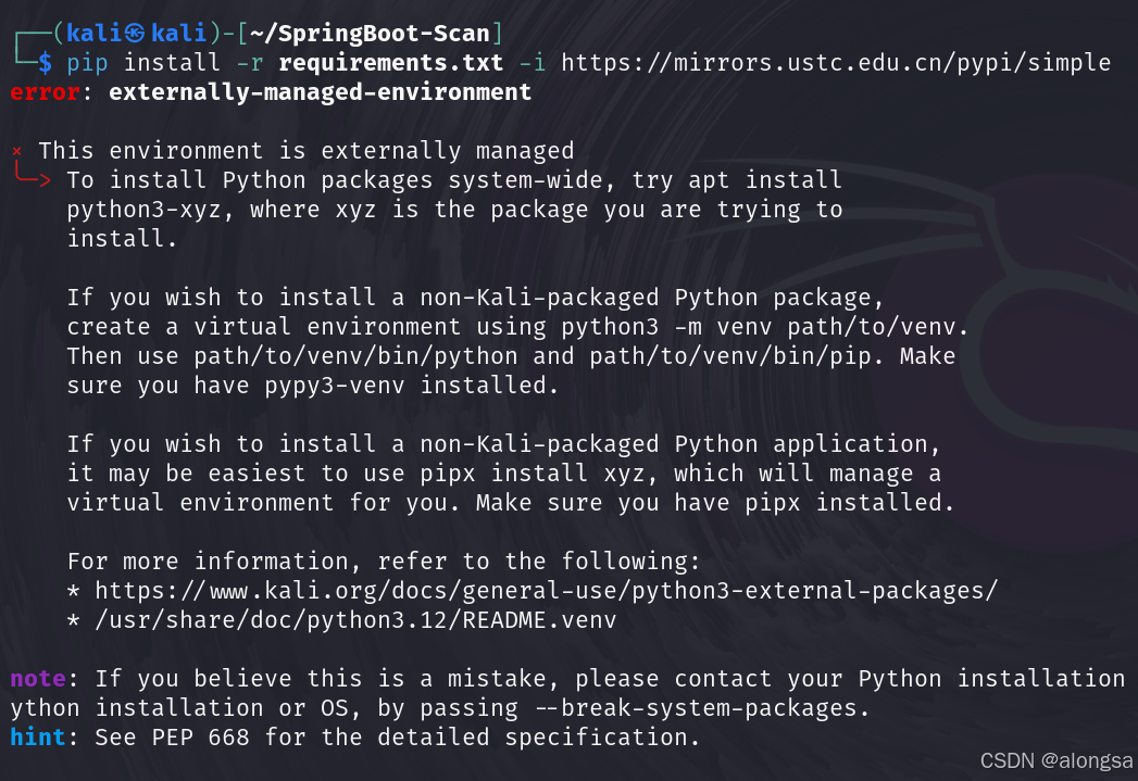 pip安装包时报错：error: externally-managed-environment_this environment is externally managed-CSDN博客