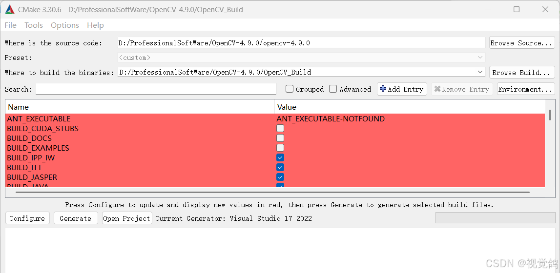 完美解决OpenCV + 扩展模块源码编译问题（Error in Configuration process ,project files maybe invalid！）-CSDN博客