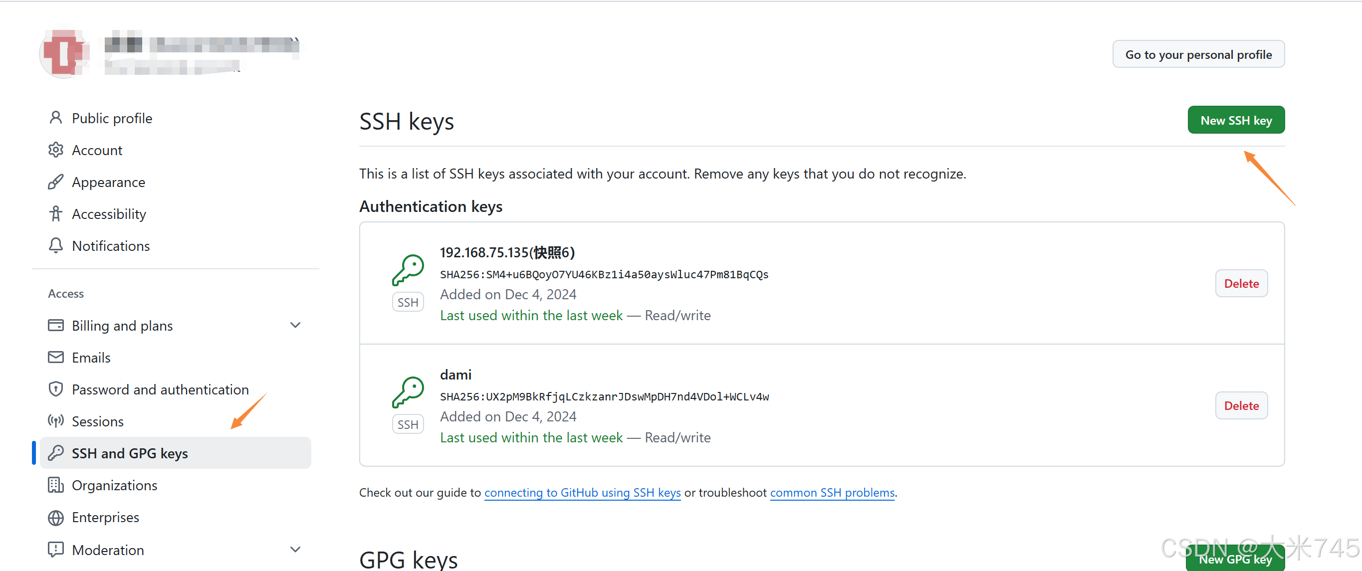 linux远程推送代码到GitHub(ssh验证）_linux ssh github-CSDN博客