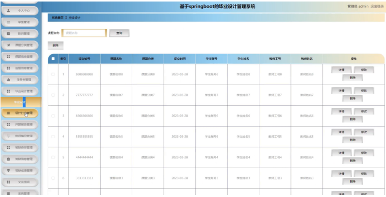 计算机毕业设计springboot的毕业设计管理系统 基于spring Boot的高校毕业设计流程管理系统开发 Spring Boot驱动的
