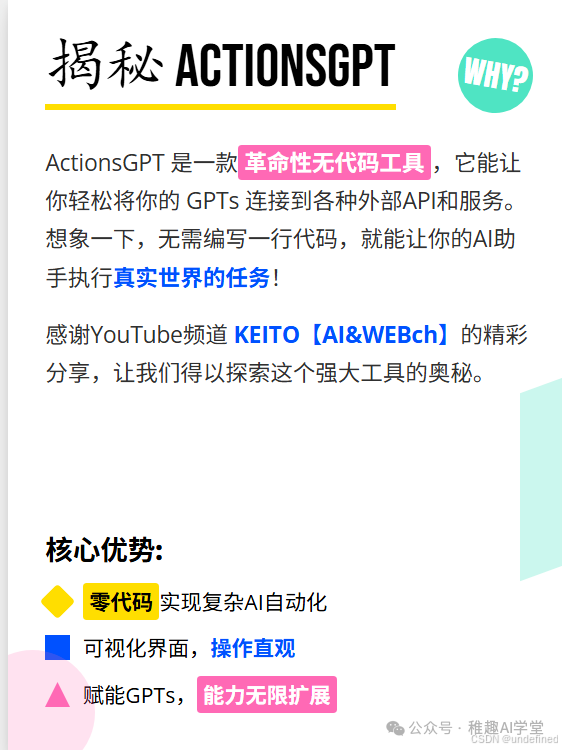 【AI效率核弹】ActionsGPT实测：零代码让你的GPTs拥有“超能力”，自动化任务流一键搞定！-CSDN博客