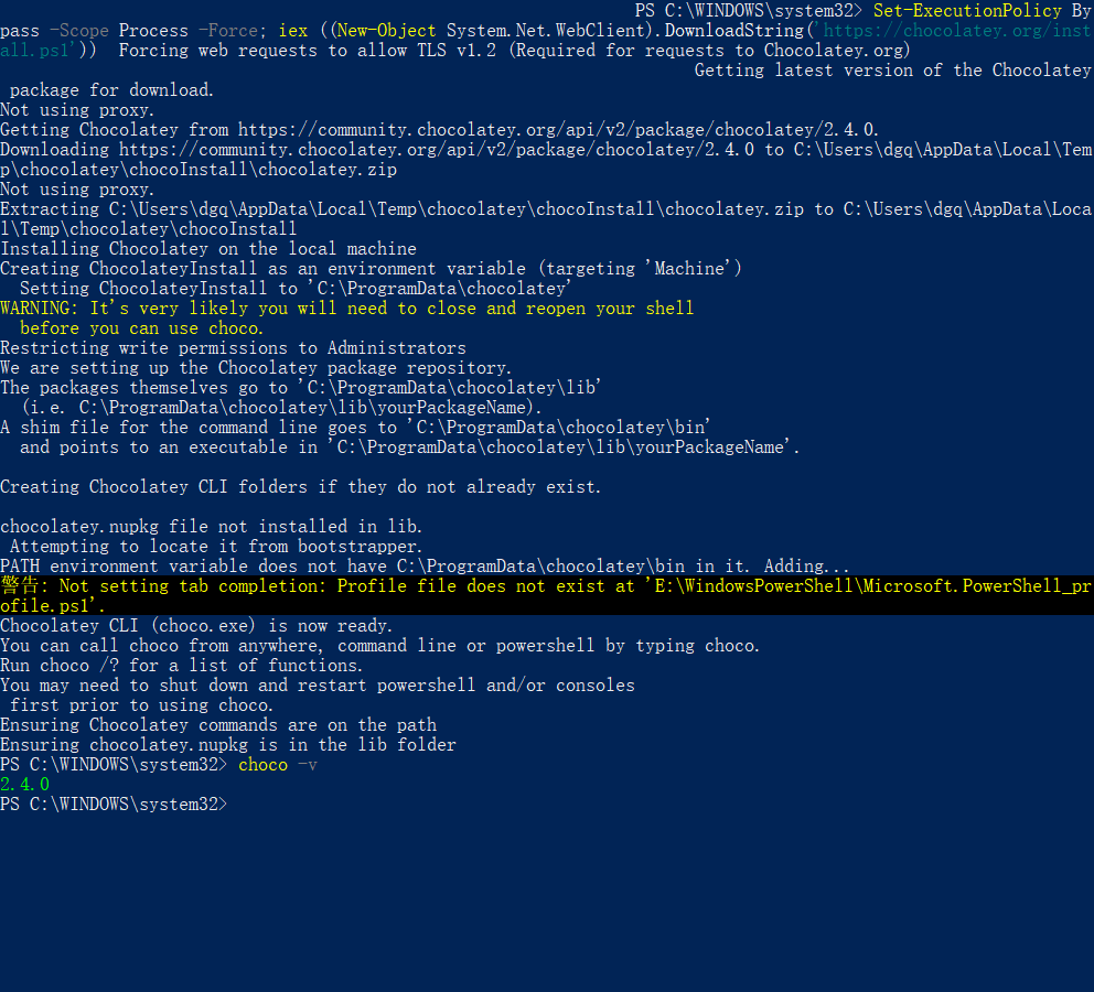 使用 Windows PowerShell (管理员) 安装 Chocolatey_installing chocolatey on the local machine-CSDN博客
