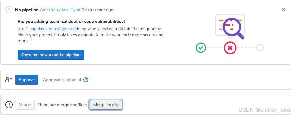 gitlab合并分支冲突解决方案（There are merge conflicts)-CSDN博客