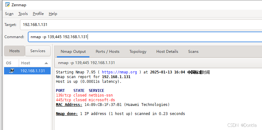 Linux Nmap命令解析（Nmap指令）（功能：主机发现、ping扫描、arp扫描、端口扫描、服务版本检测、操作系统识别等）-CSDN博客