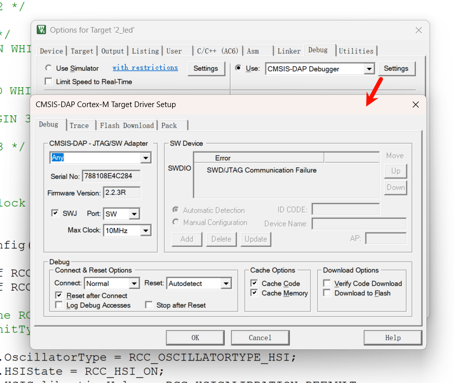 使用keil5向stm32烧录程序报错：No target connected_keilno target connected-CSDN博客