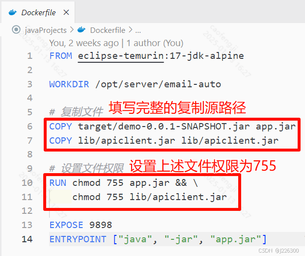 docker部署Java项目报错：Error: An unexpected error occurred while trying to open file app.jar-CSDN博客