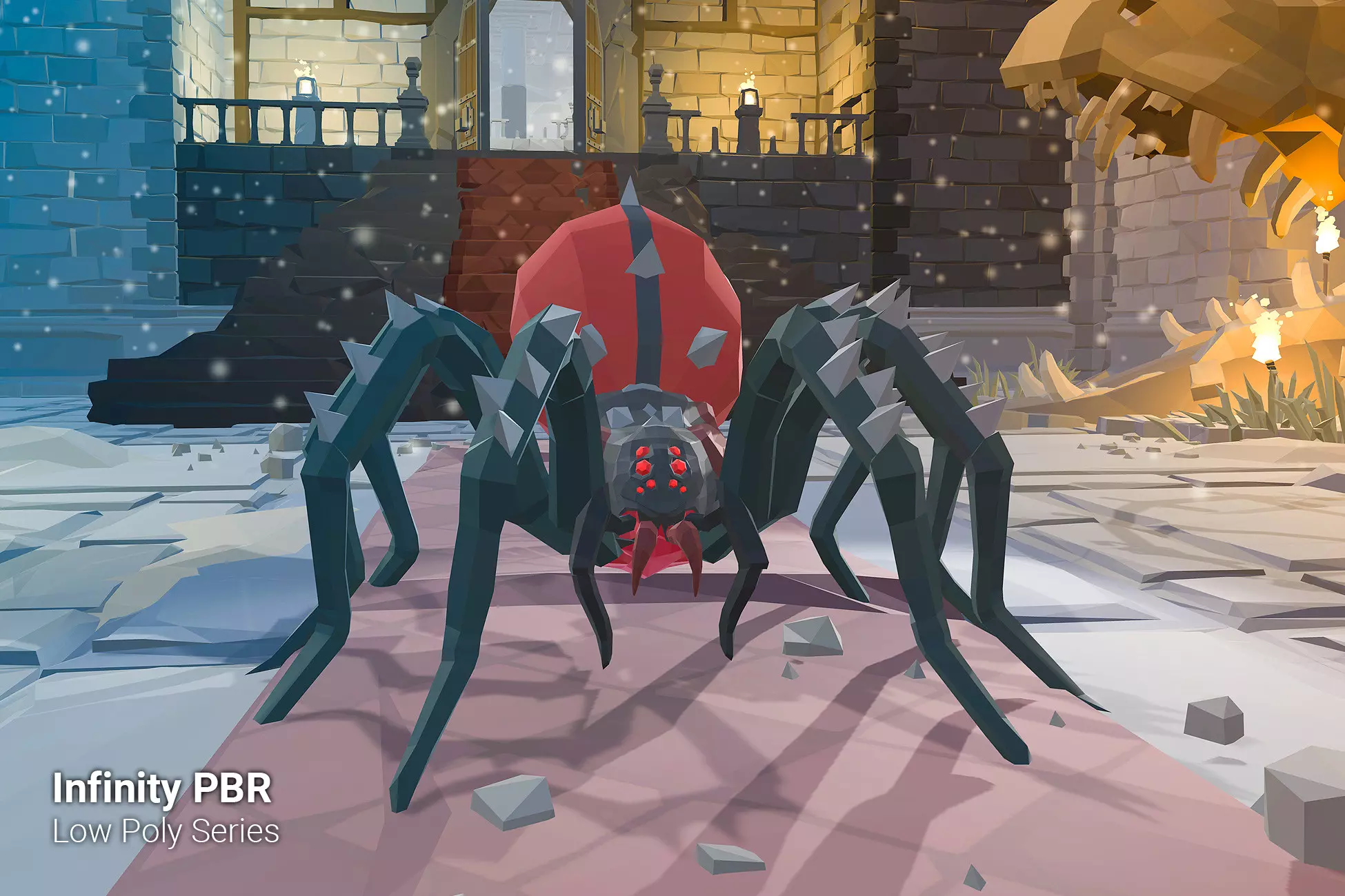 【Unity 蜘蛛怪物模型资源包】Low Poly Character-Spider - Fantasy 不仅兼顾美术风格与性能表现，而且拥有高度的可用性与拓展性，非常适合用于幻想类 RPG ...