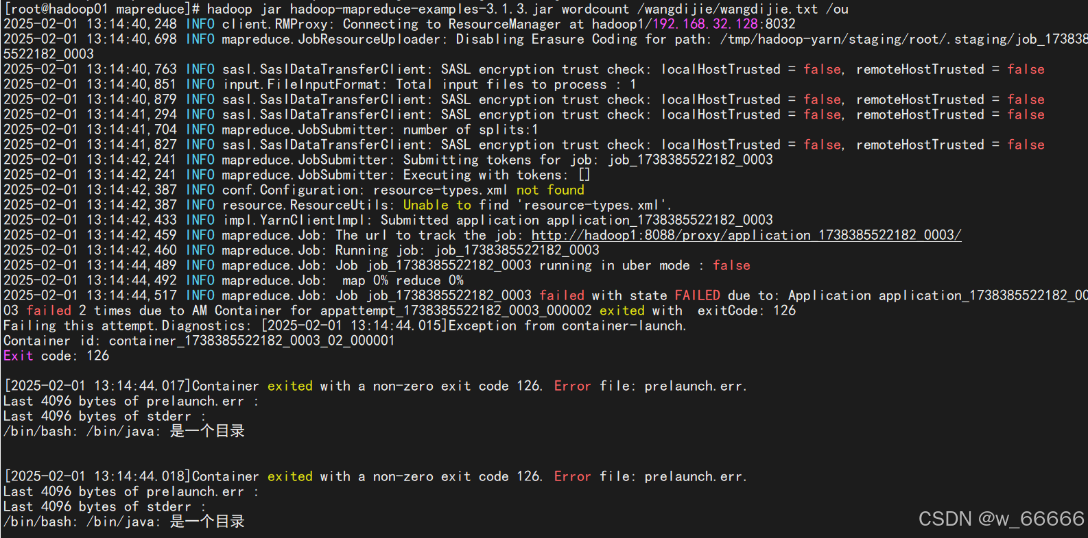 hadoop集群执行mapreduce报错： /bin/bash: /bin/java: 是一个目录-CSDN博客