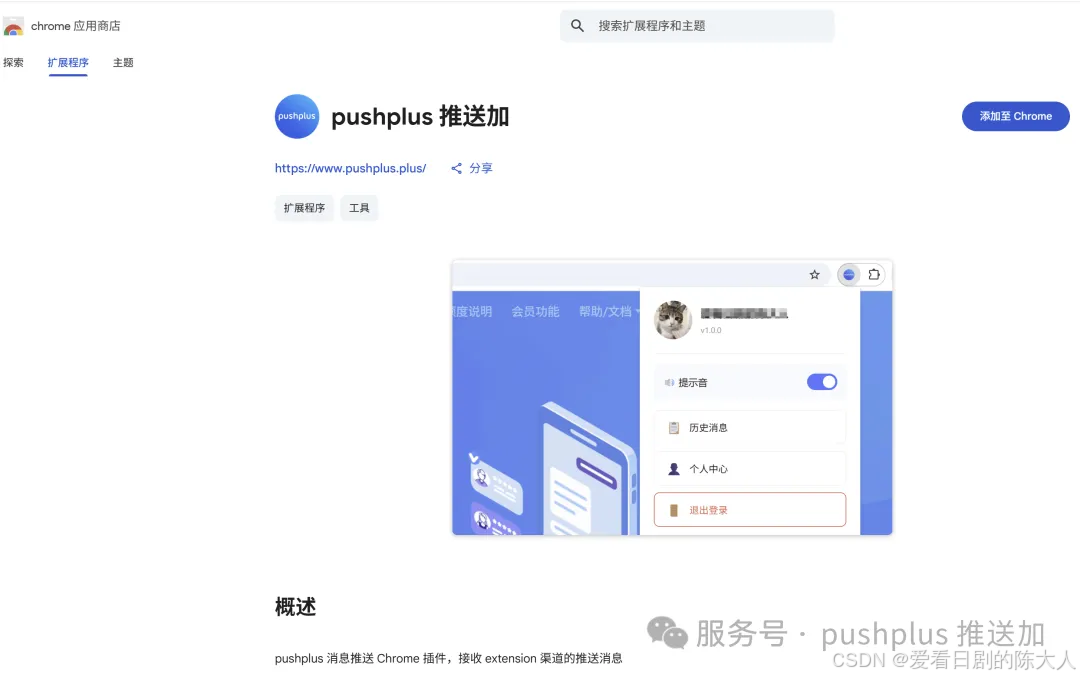 pushplus浏览器插件使用教程_pushplus推送加怎么用-CSDN博客
