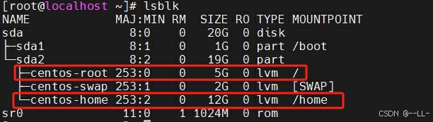 Centos7.9将home目录空间扩容到root中_centos7将home 一部分空间划到root-CSDN博客