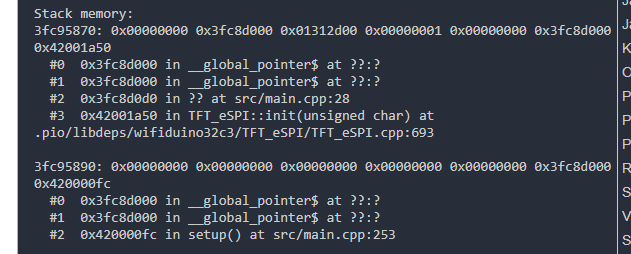 platformIO开发ESP32程序时，出现崩溃重启时如何根据堆栈定位到源代码位置_guru meditation error: core 0 panic'ed (store acce-CSDN博客