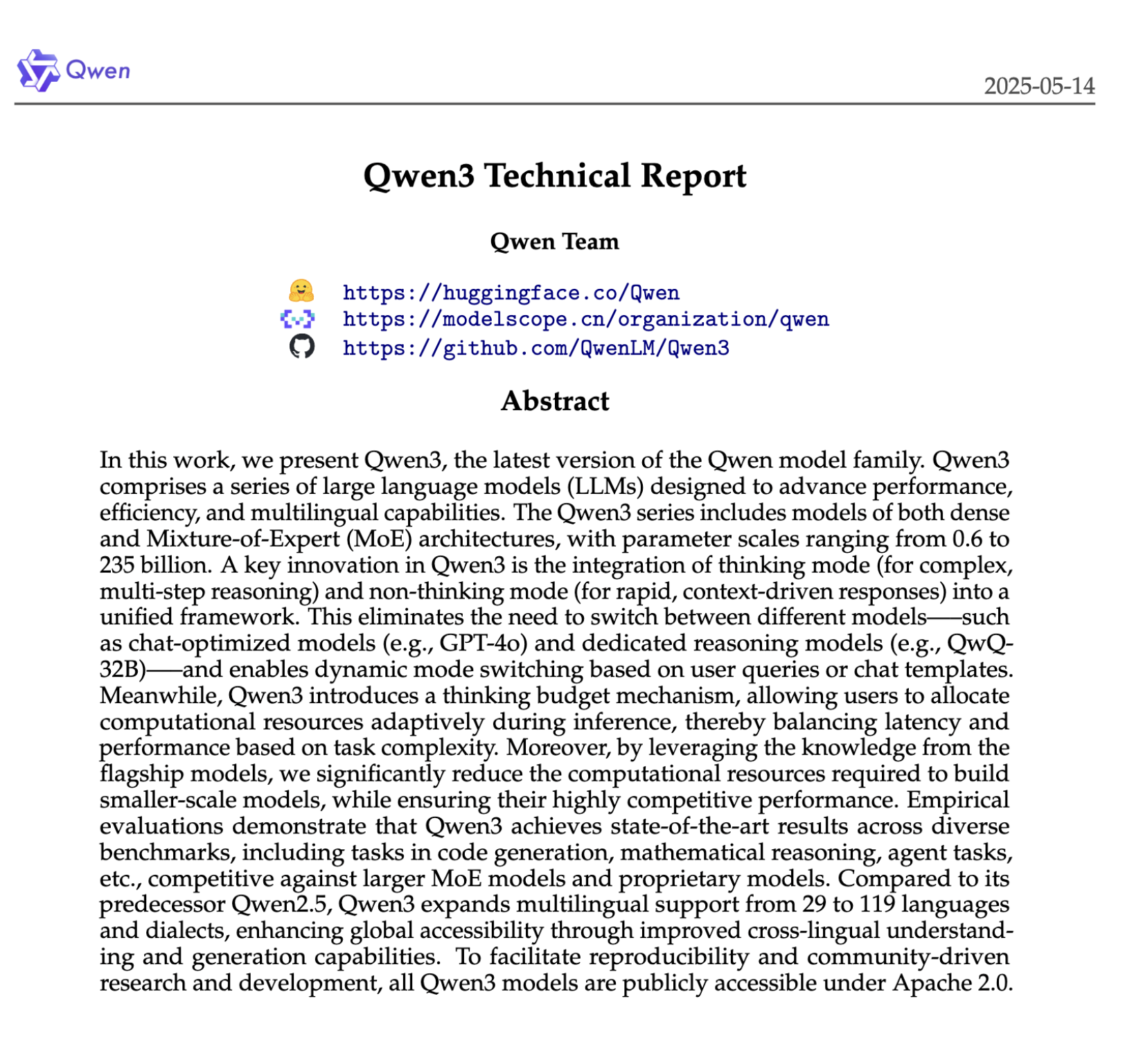 【国产大模型牛逼系列】阿里Qwen3技术报告核心要点解读_qwen3 technical report-CSDN博客