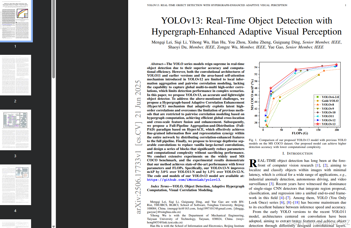YOLOv13: Real-Time Object Detection with Hypergraph-Enhanced Adaptive Visual Perception 超图增强型自适应 ...