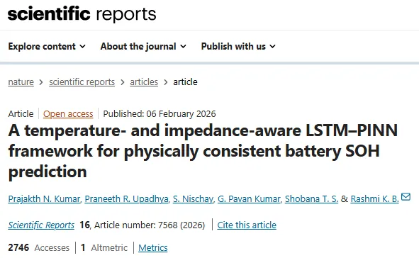 【Scientific Reports】告别“电量焦虑”！LSTM+PINN联手，让电池健康预测准到1%以内_lstm + 电化学 pinn ...