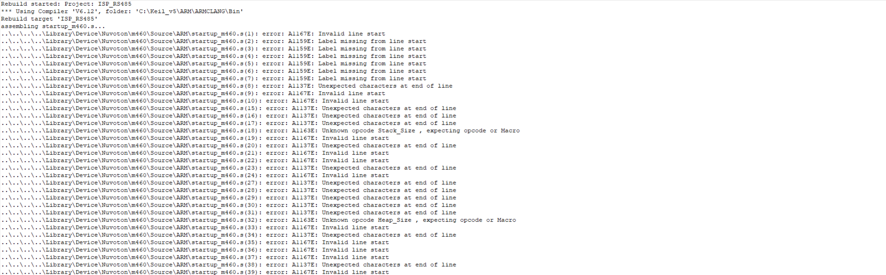 S文件发生错误error: A1167E: Invalid line start的解决-CSDN博客