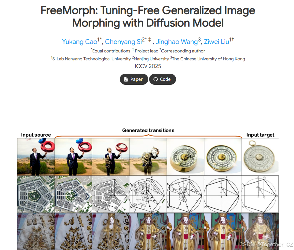 FreeMorph: Tuning-Free Generalized Image Morphing with Diffusion Model ...