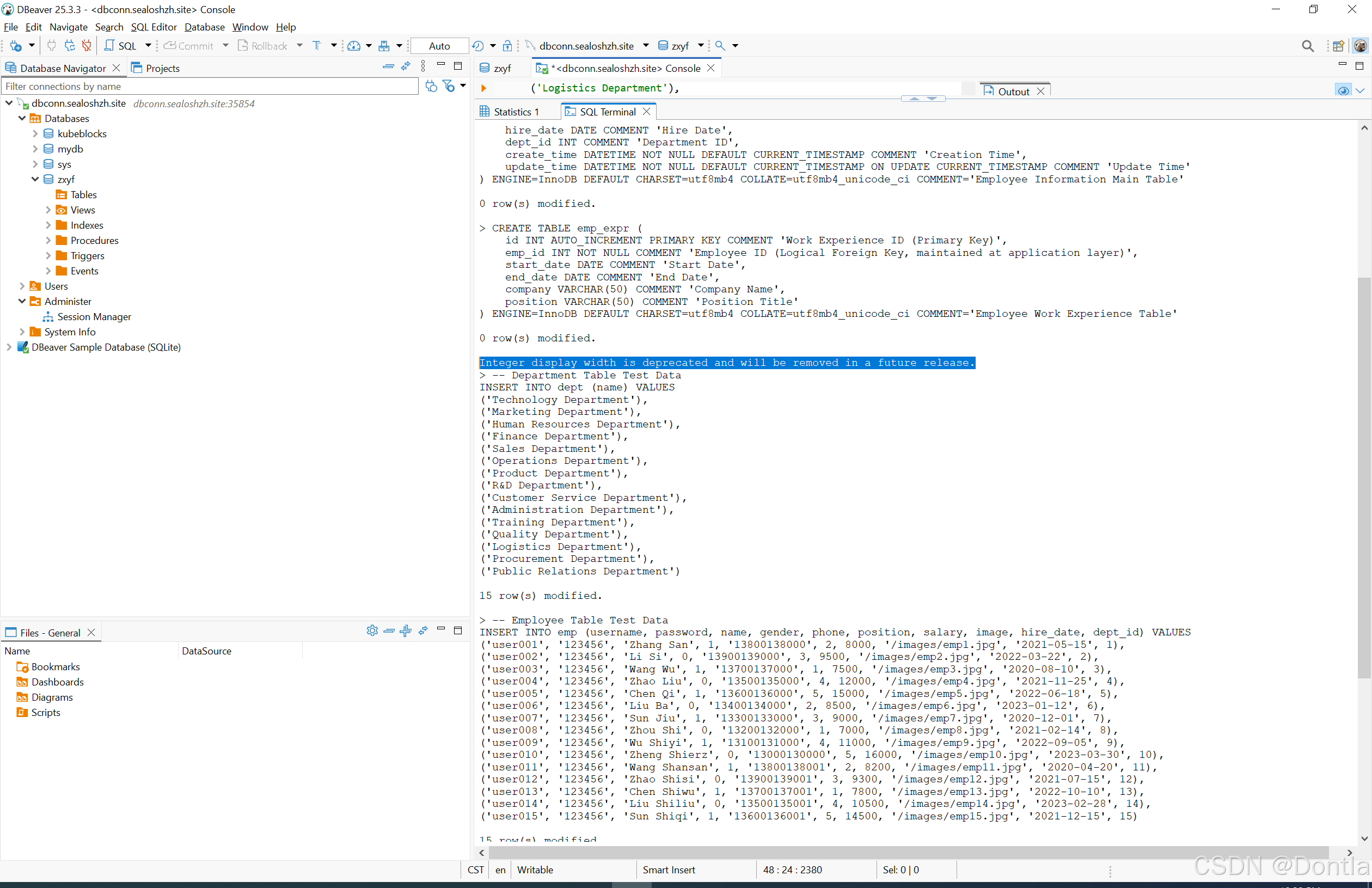 MySQL警告：Integer display width is deprecated and will be removed in a ...