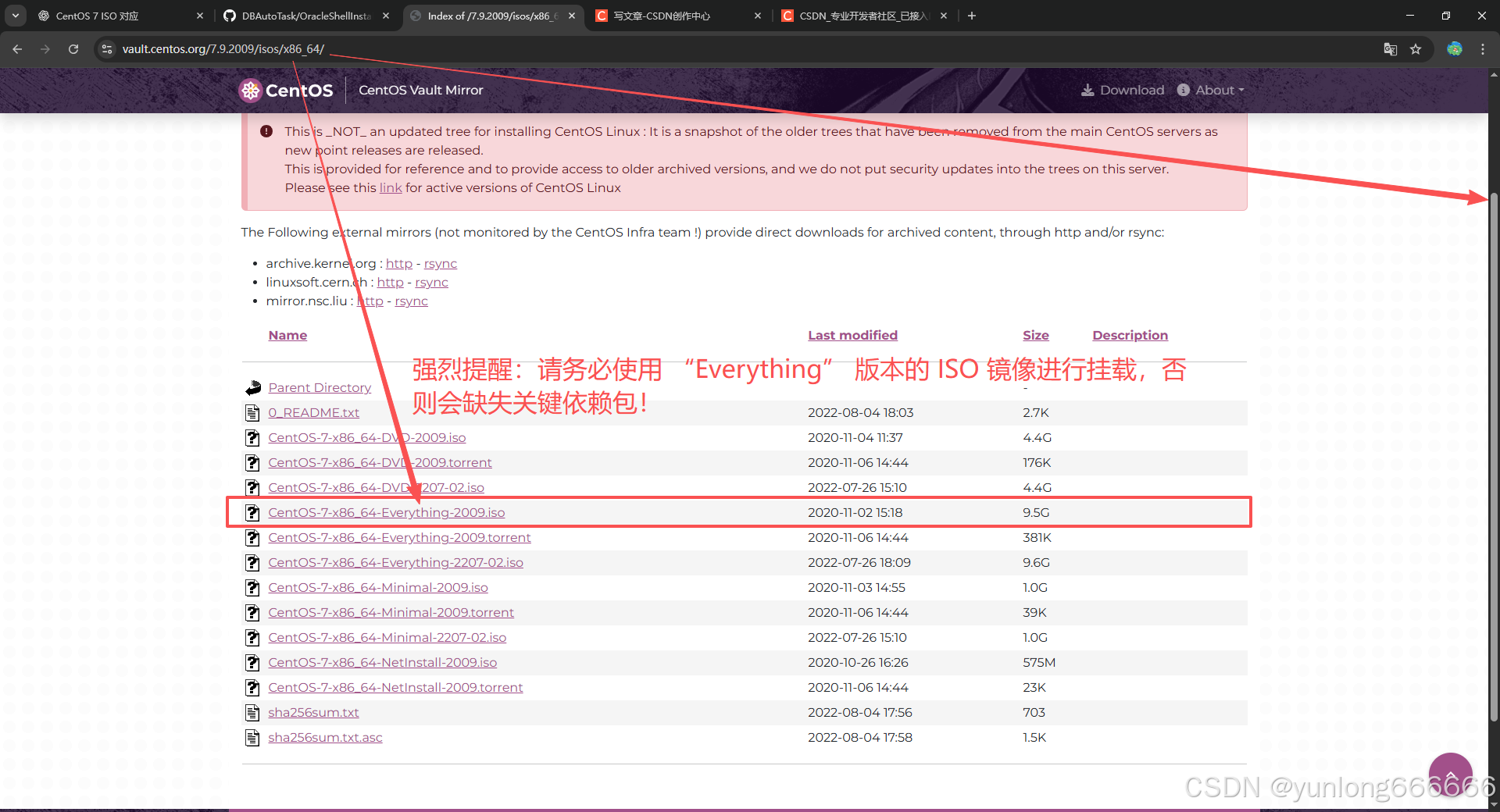 CentOS linux旧版本Everything ISO镜像文件下载教程_centos镜像文件iso下载-CSDN博客