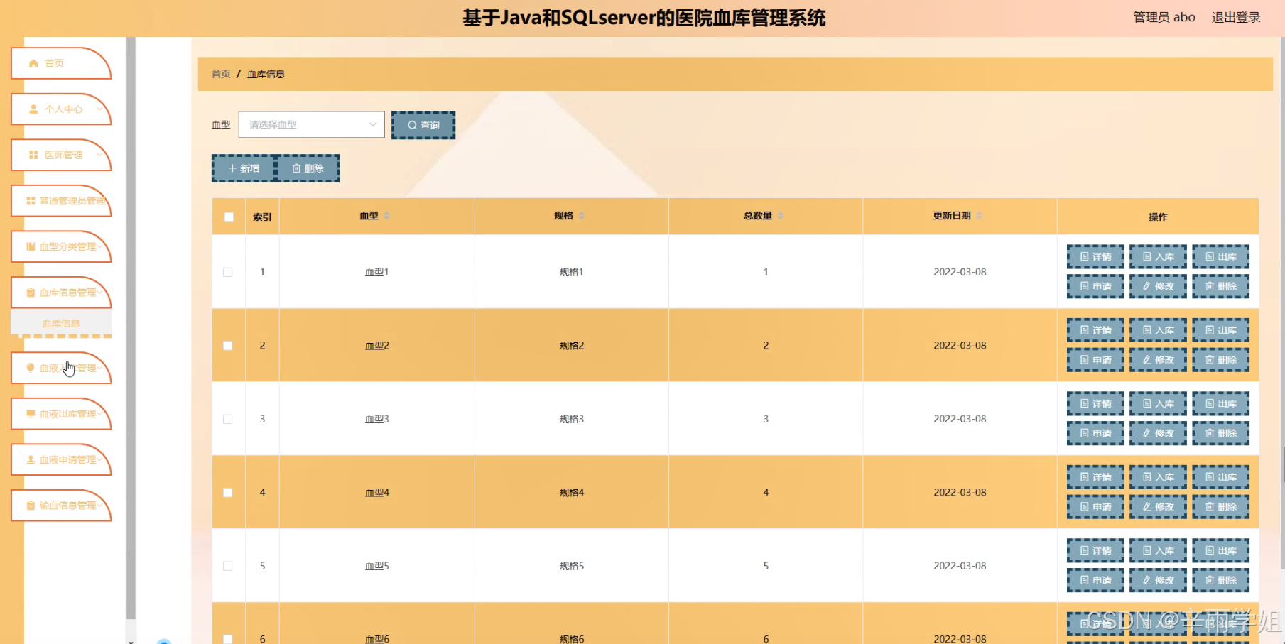 Java计算机毕业设计基于java和sqlserver的医院血库管理系统（开题程序论文） Csdn博客