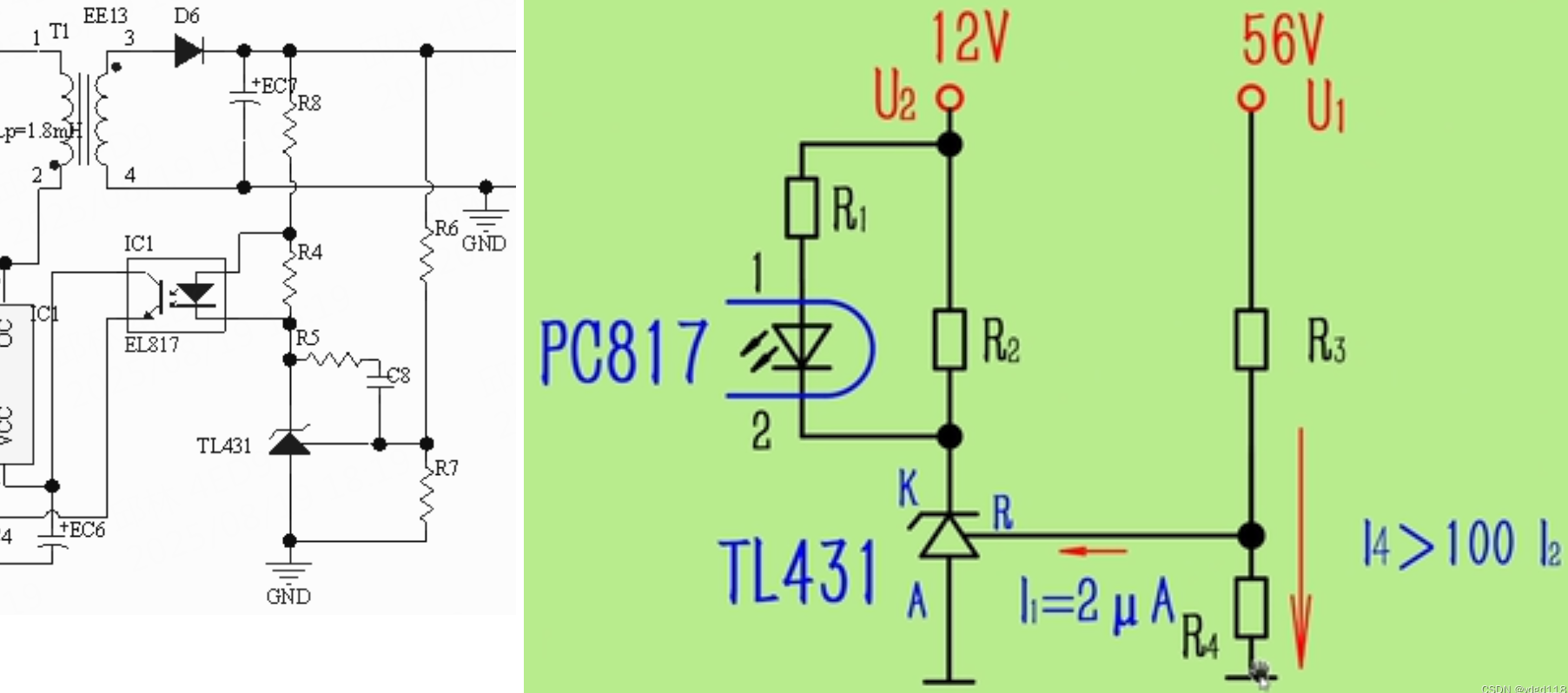开关电源PC817光耦+TL431反馈电路设计_tl431与光耦反馈回路设计-CSDN博客