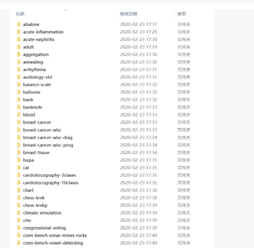 UCI数据集：论文中常用的uci数据集以及一百多个已 处理好的数据集，可以用于智能算法、机器学习、深 度学习等分类任务。-CSDN博客