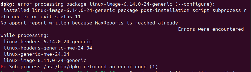 学习笔记：复盘Sub-process /usr/bin/dpkg returned an error code (1)问题以及解决方案_sub-process returned an ...