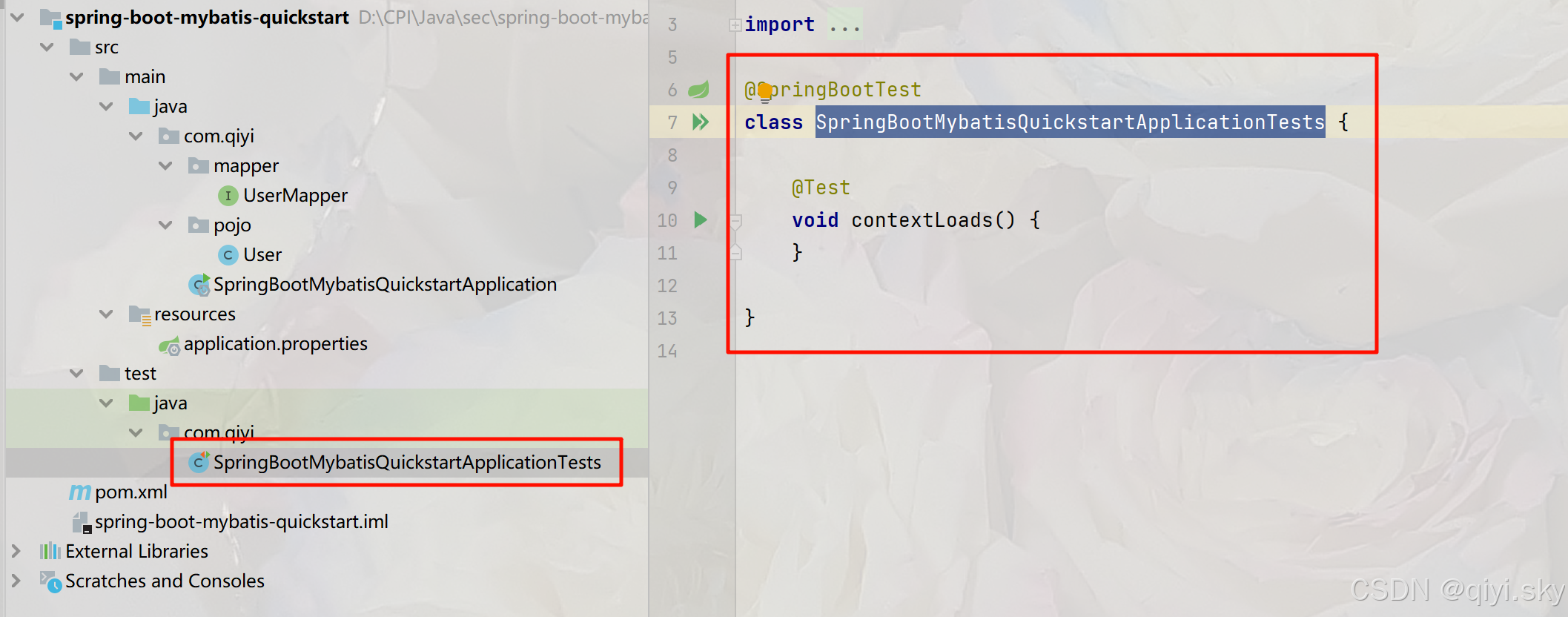 JavaWeb——Mybatis-入门(2/6)-快速入门程序（创建 Spring Boot 工程、引入 MyBatis 依赖并配置、定义 Mapper 接口、进行单元测试）_java ...