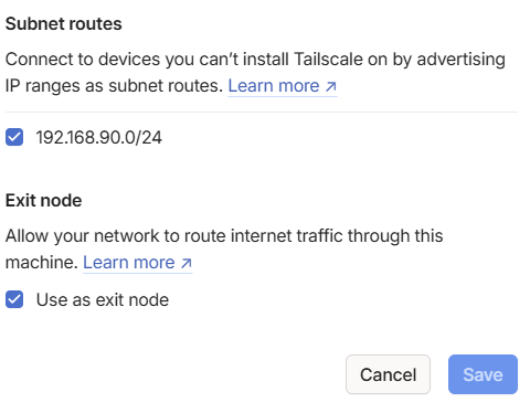 tailscale多设备组网转发局域网及其子网_tailscale exit node-CSDN博客