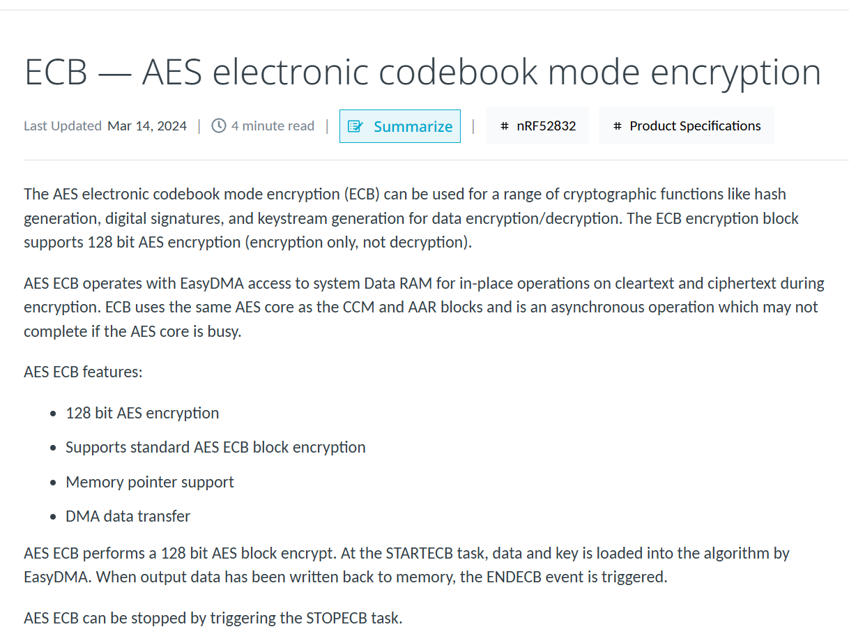 NRF52832 ECB 作用_nrf: aar,ccm,aes-CSDN博客