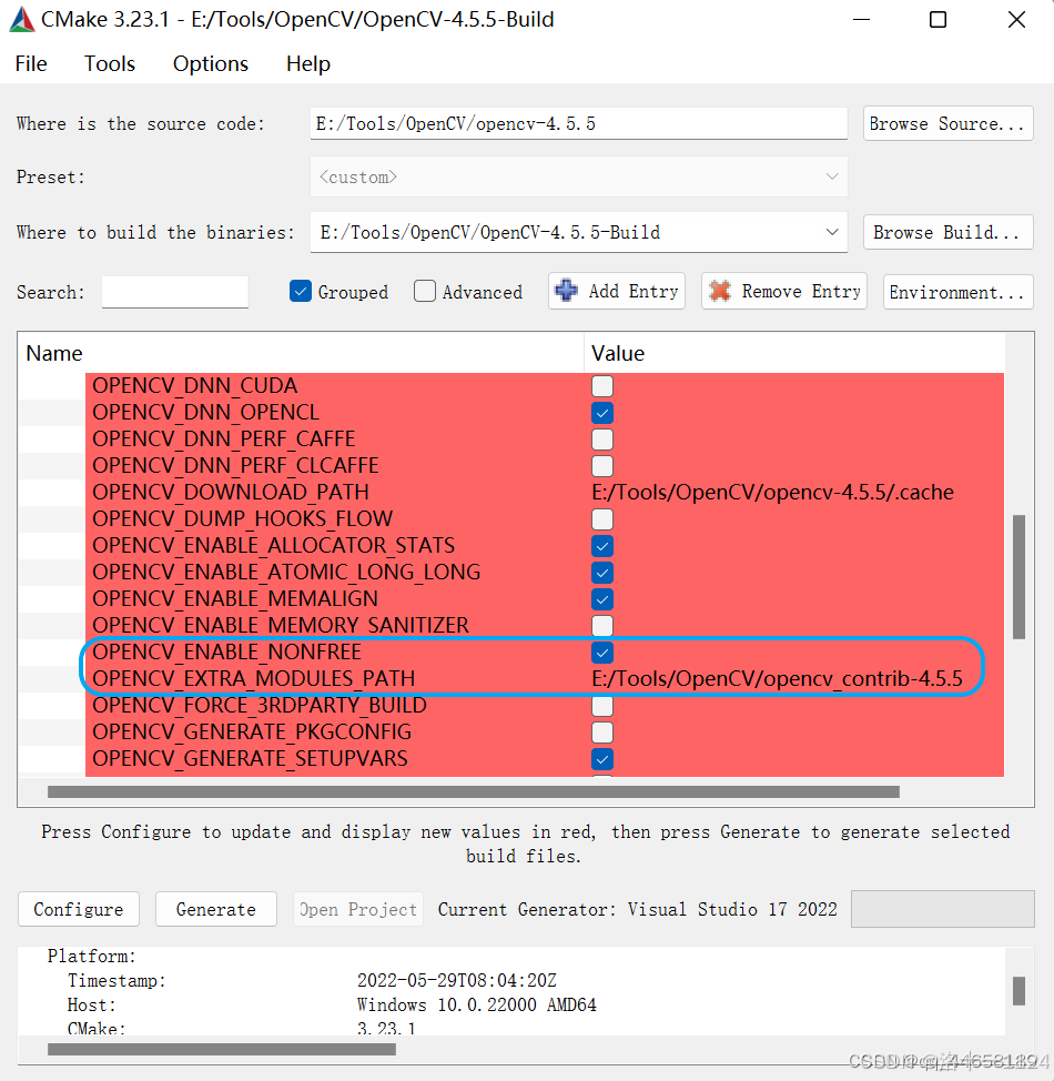 Visual Studio 2022配置OpenCV455+CMake（Win11）_vs2022需要下载cmake-CSDN博客
