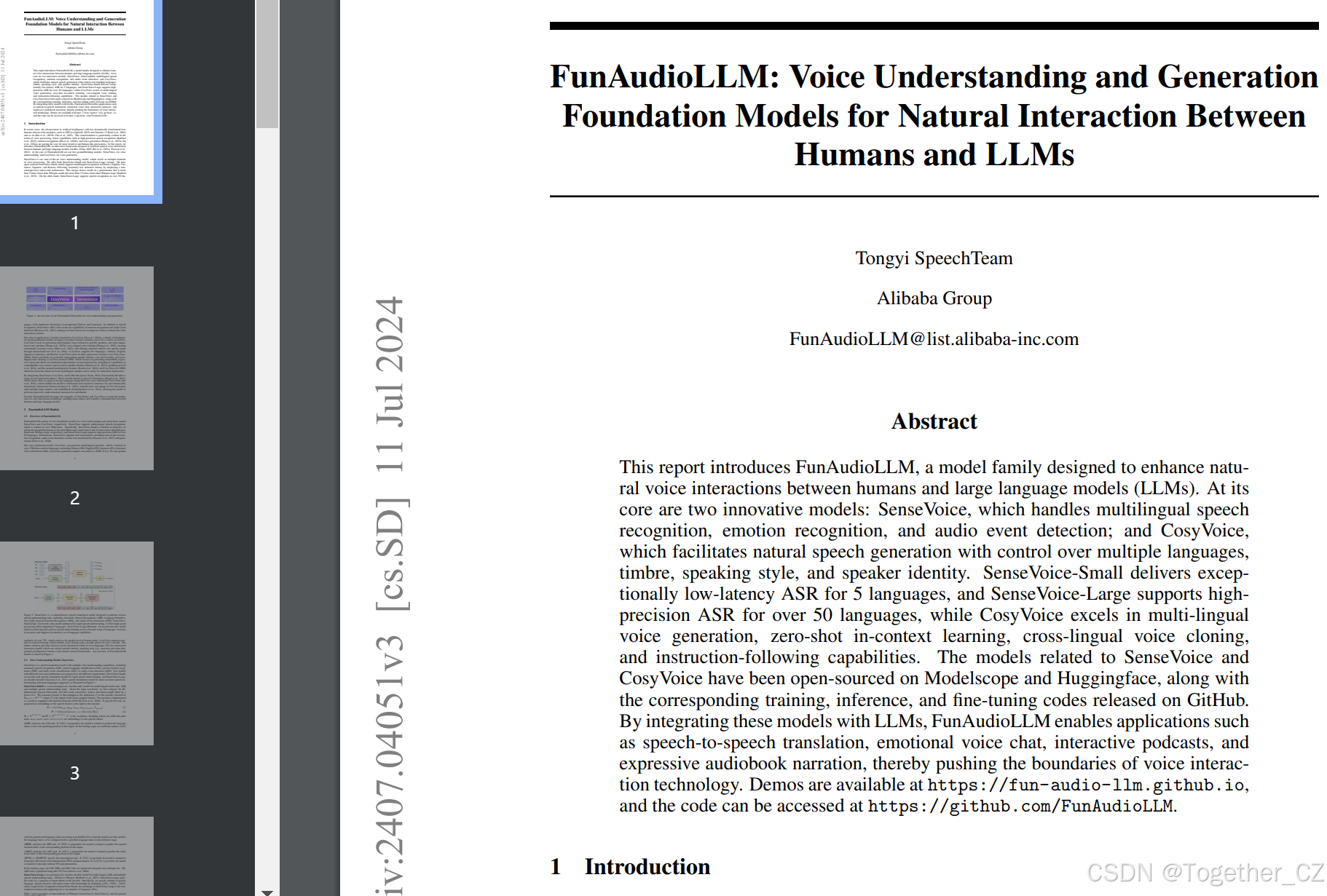 FunAudioLLM：用于人机自然交互的语音理解和生成基础模型-CSDN博客