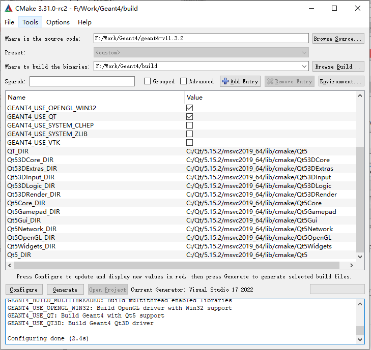[C++] Geant4 11.3.2 + Qt5 + VS2022的配置安装(Win10)_geant4数据包-CSDN博客