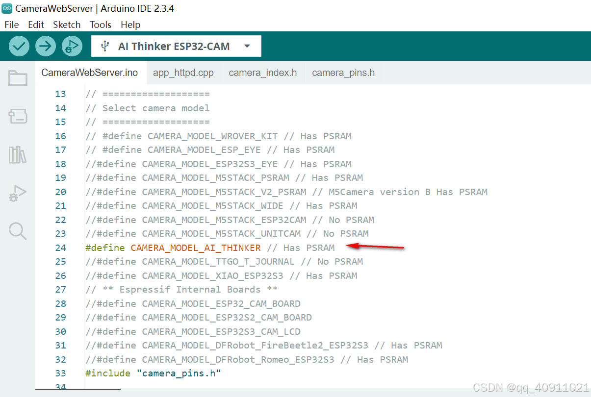 【esp32】esp32-cam arduino 环境安装与运行CameraWebServer_esp32cam库安装-CSDN博客