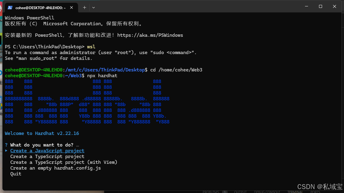 WSL2下安装hardhat_wsl hardhat-CSDN博客