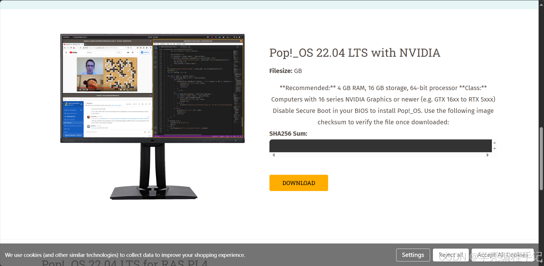 Pop!_OS 22.04 LTS with NVIDIA 版本下载地址_pop!-os下载-CSDN博客