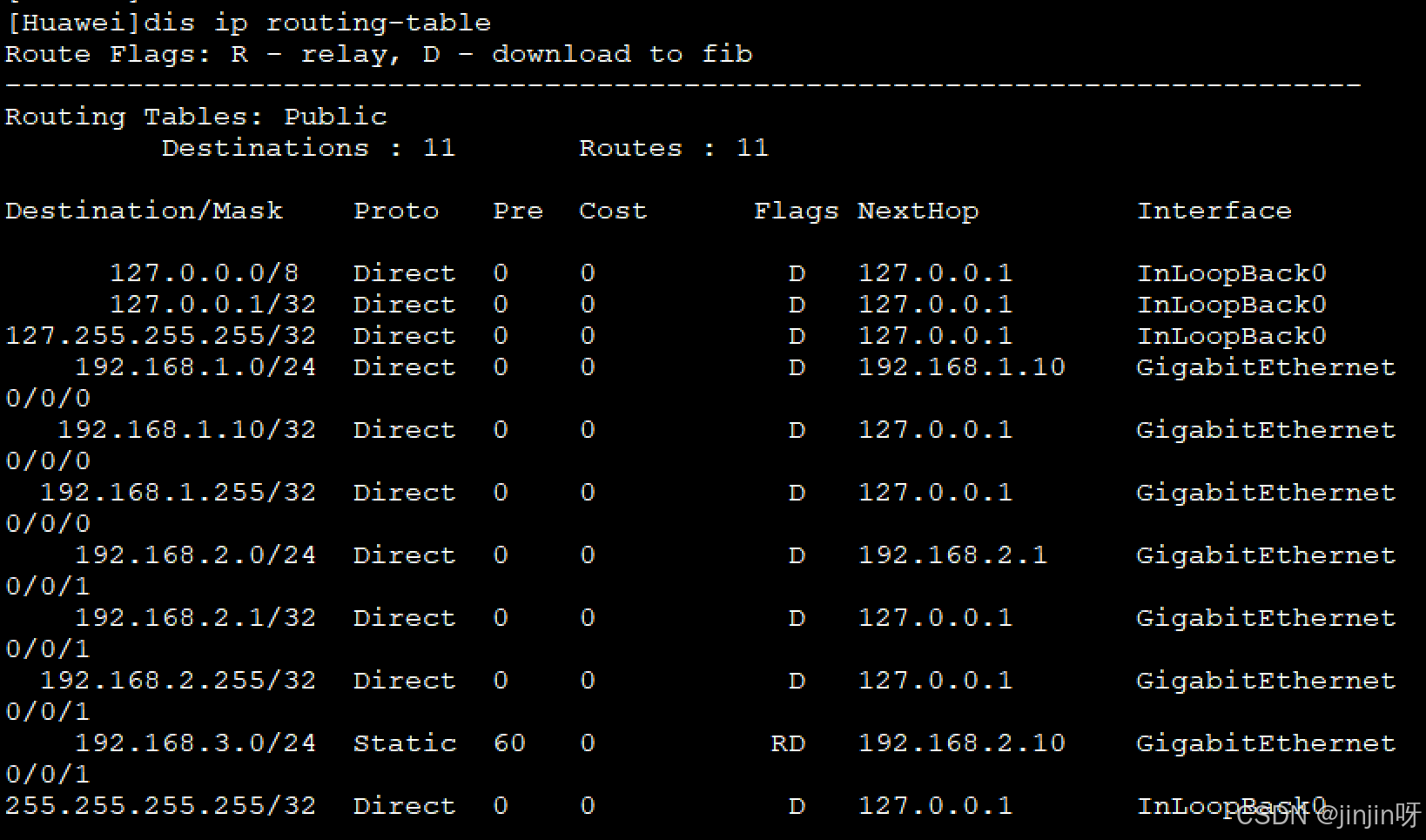 ENSP实验4：静态路由_实验四 基于ensp的wep配置-CSDN博客