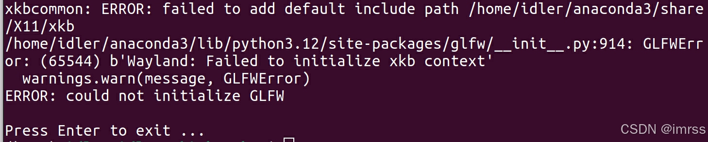 mujoco安装踩坑记录_error: could not initialize glfw-CSDN博客