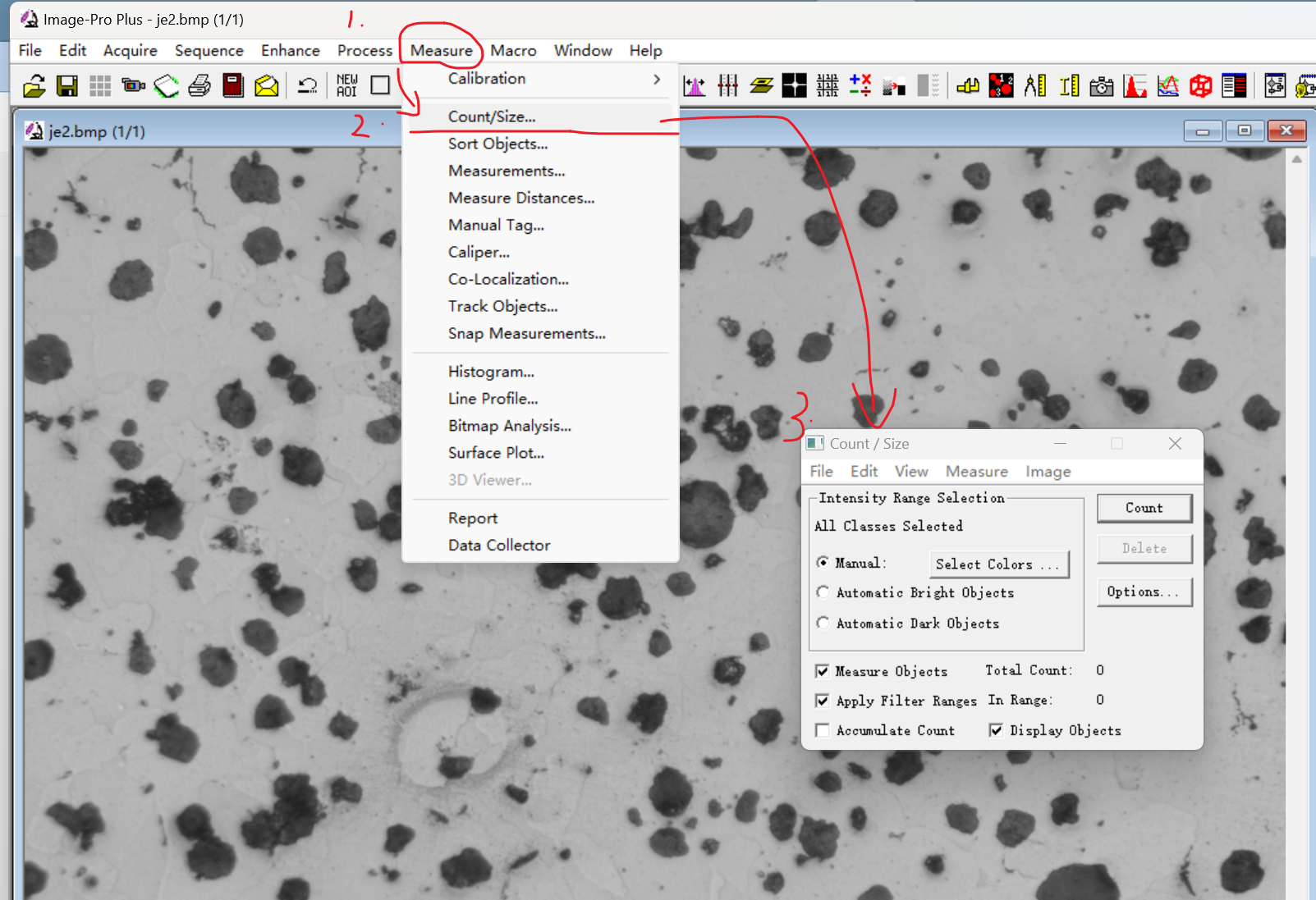 Image Pro Plus 基本操作【数析出相/测量面积、球化率】_image-pro plus-CSDN博客