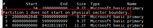 parted命令分区出现的警告Partition 1 does not start on physical sector boundary-CSDN博客